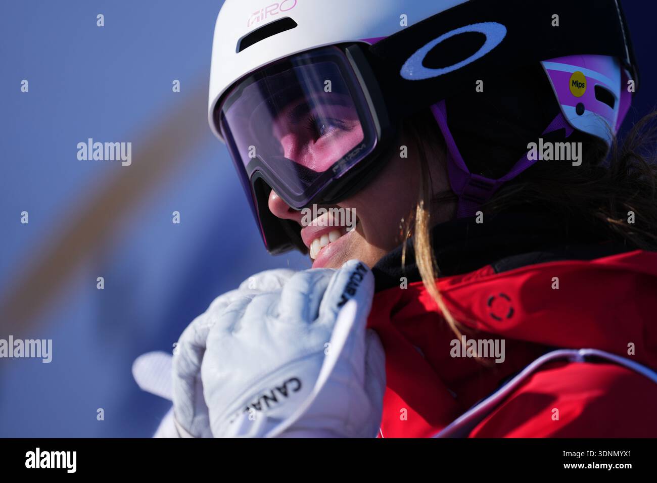 Canada's Ashley Koehler, from Lac-Beauport, Que., reacts to her score ...