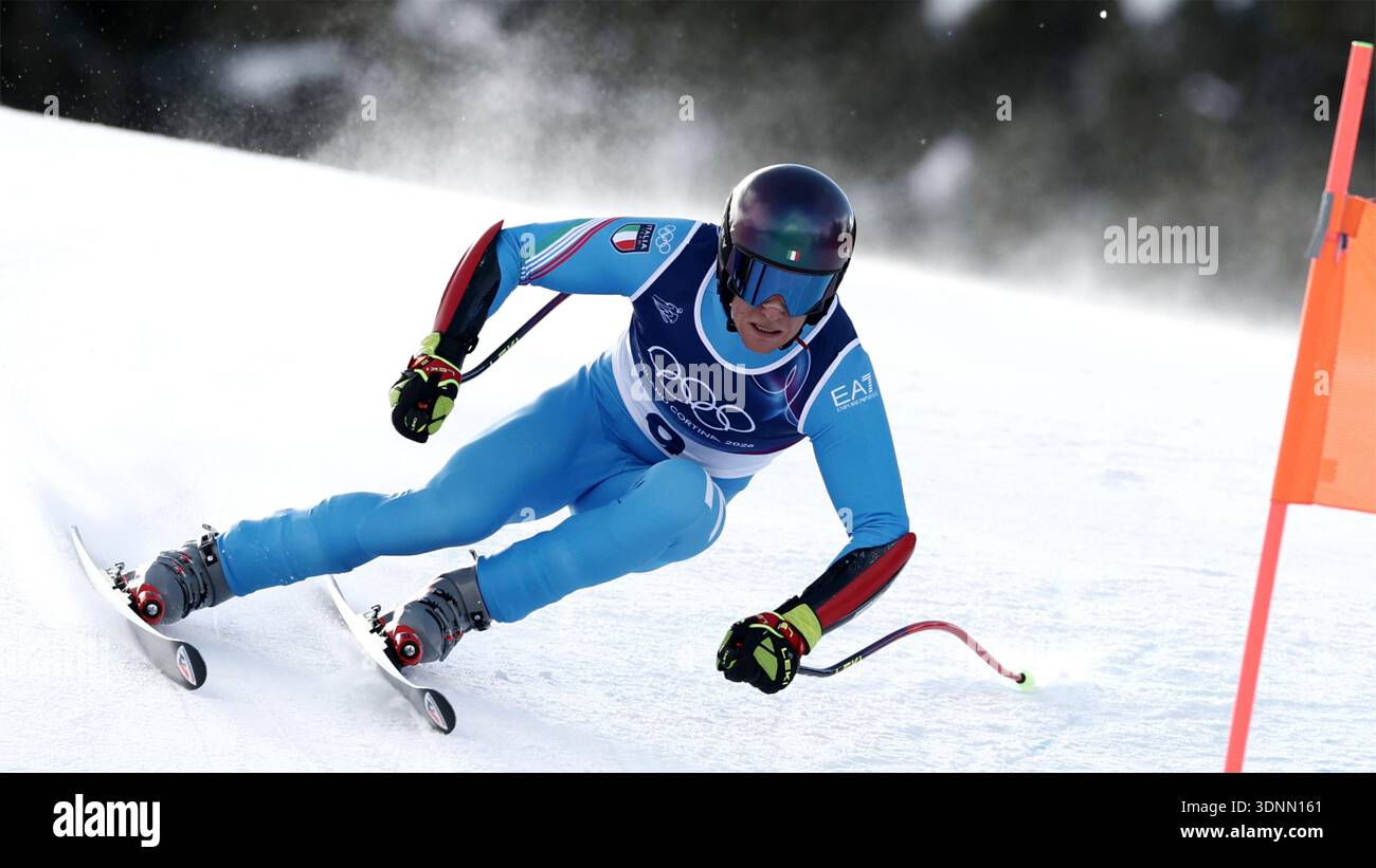 Italy's Giovanni Franzoni speeds down the course during an alpine ski ...