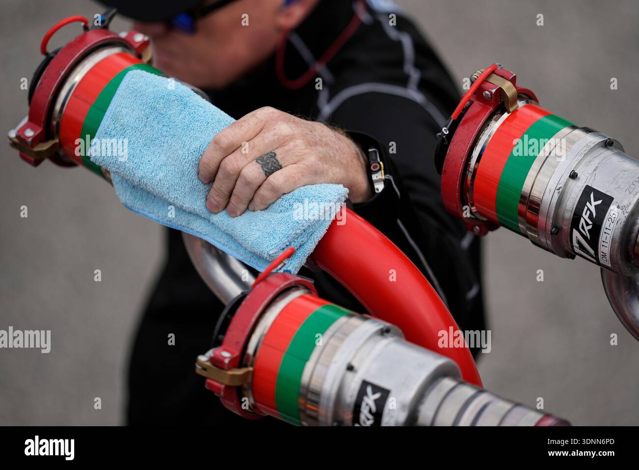 Fuel tanks sit in garage area during a NASCAR Daytona 500 practice ...