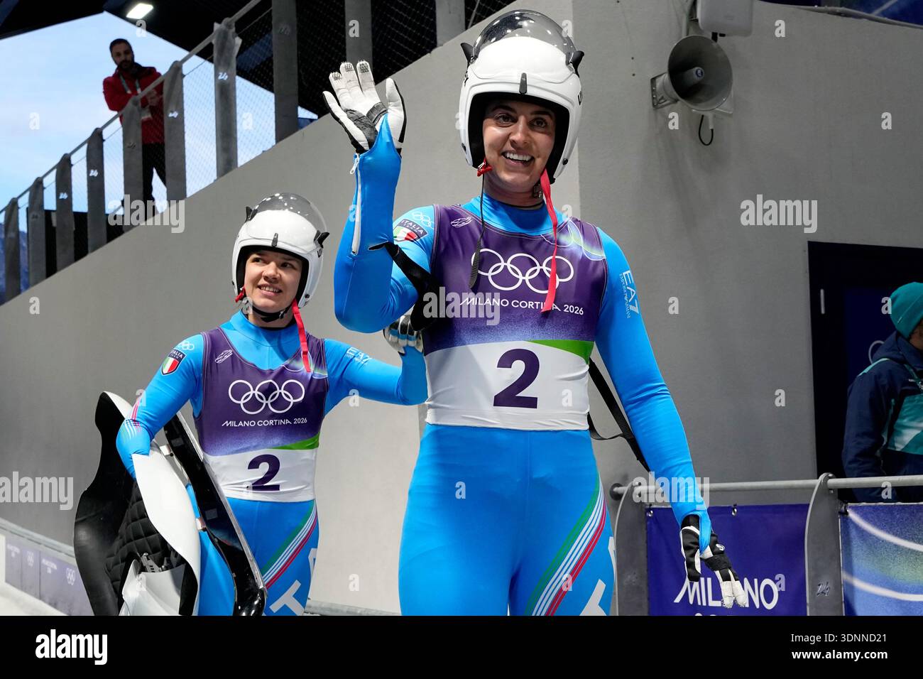 Italy's Andrea Voetter, right, and Marion Oberhofer, left, celebrate as ...