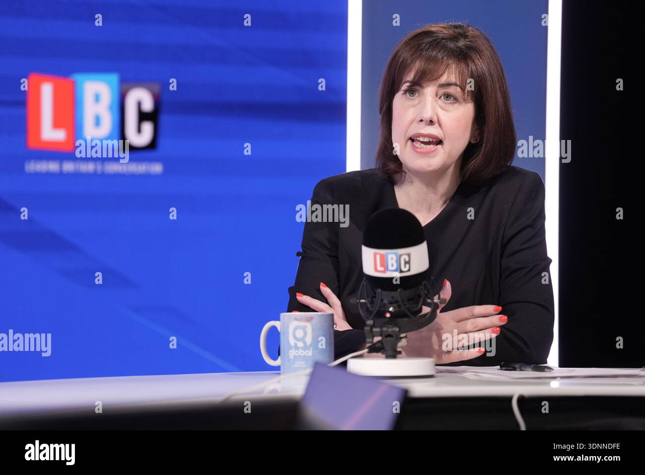 Deputy Labour leader Lucy Powell takes part in a phone-in on LBC, from ...