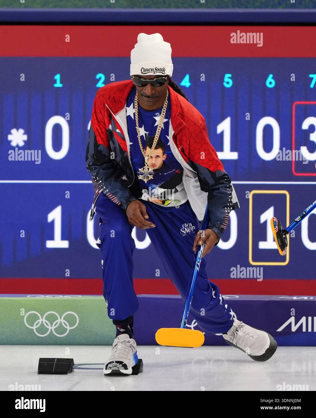 American rapper Snoop Dogg at the Cortina Curling Olympic Stadium ...