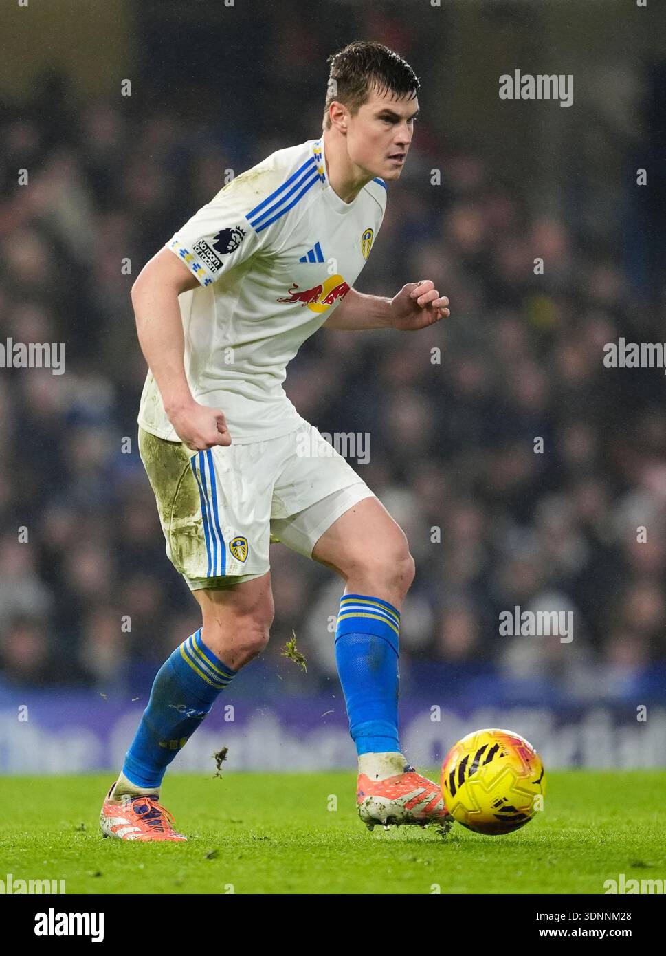 Leeds United's Jaka Bijol during the Premier League match at Stamford ...