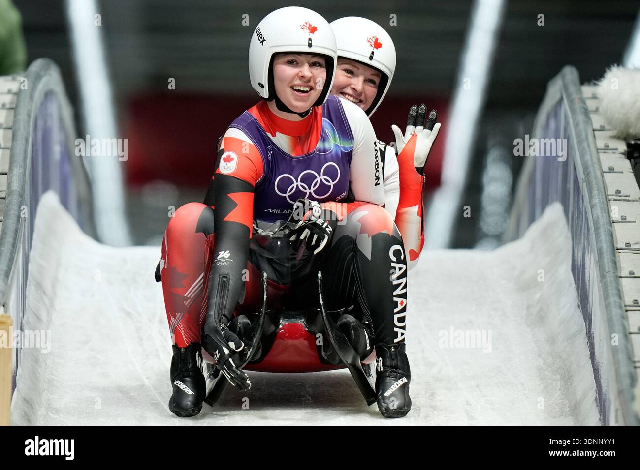 Canada's Beattie Podulsky, left, and Kailey Allan, right, arrive at the ...