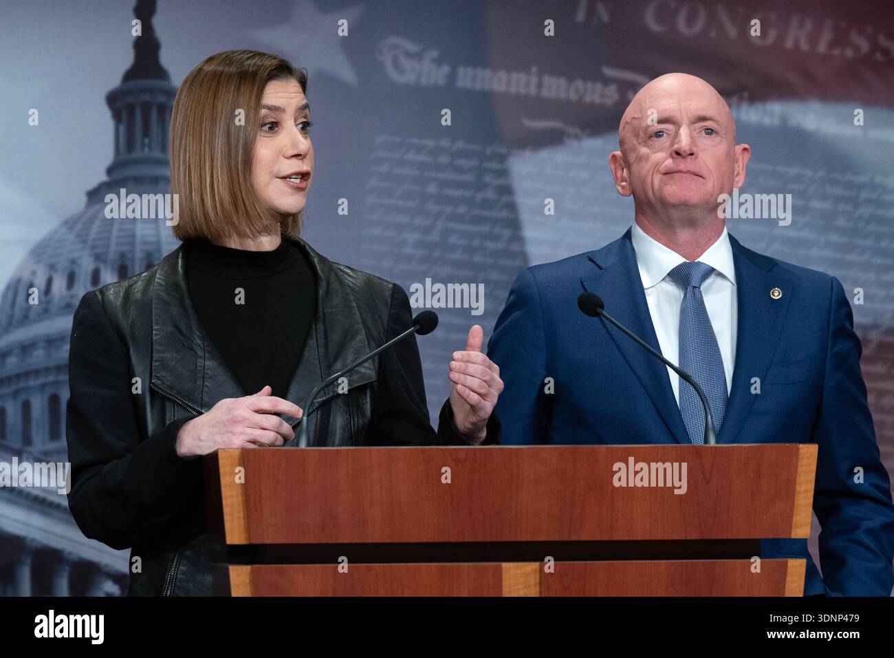 Rep. Elissa Slotkin, D-Mich., and Sen. Mark Kelly, D-Ariz., speak ...