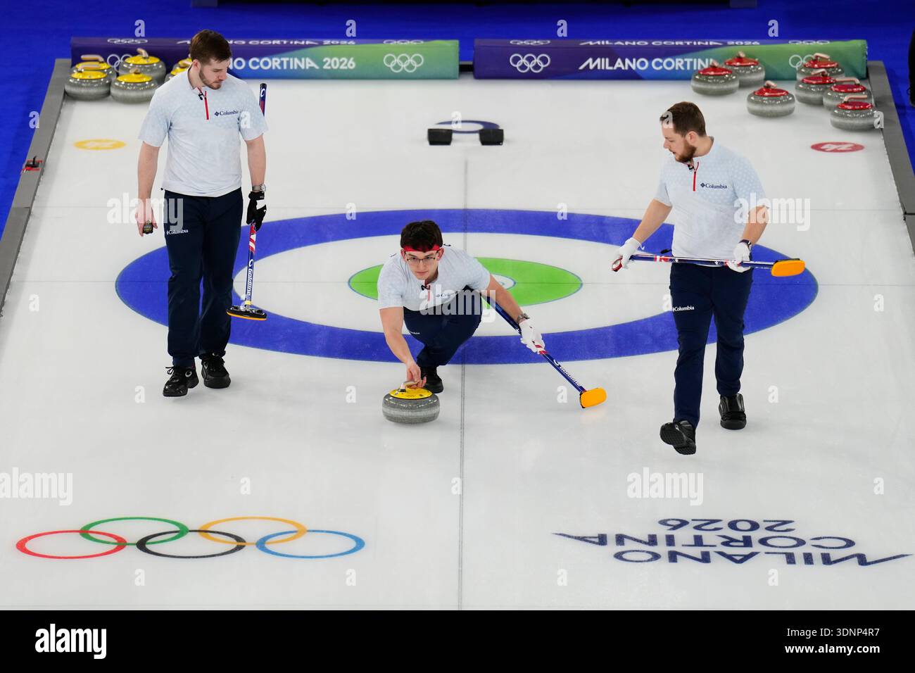United States' Ben Richardson, Aidan Oldenburg and Luc Violette compete ...
