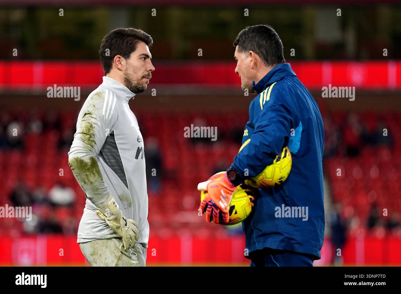 Nottingham Forest goalkeeper Stefan Ortega (left) alongside goalkeeping ...
