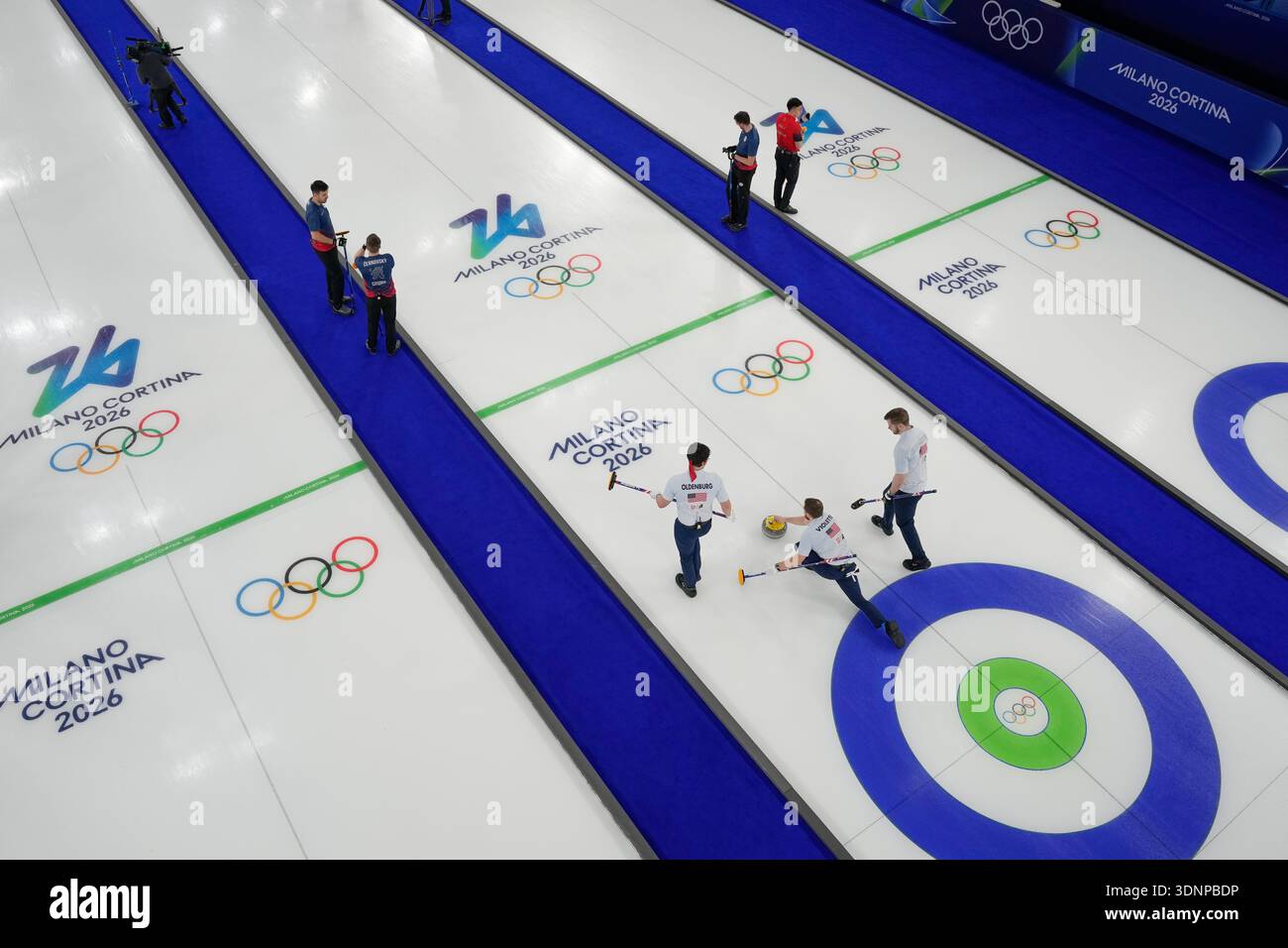 United States' Aidan Oldenburg, Luc Violette and Ben Richardson compete ...