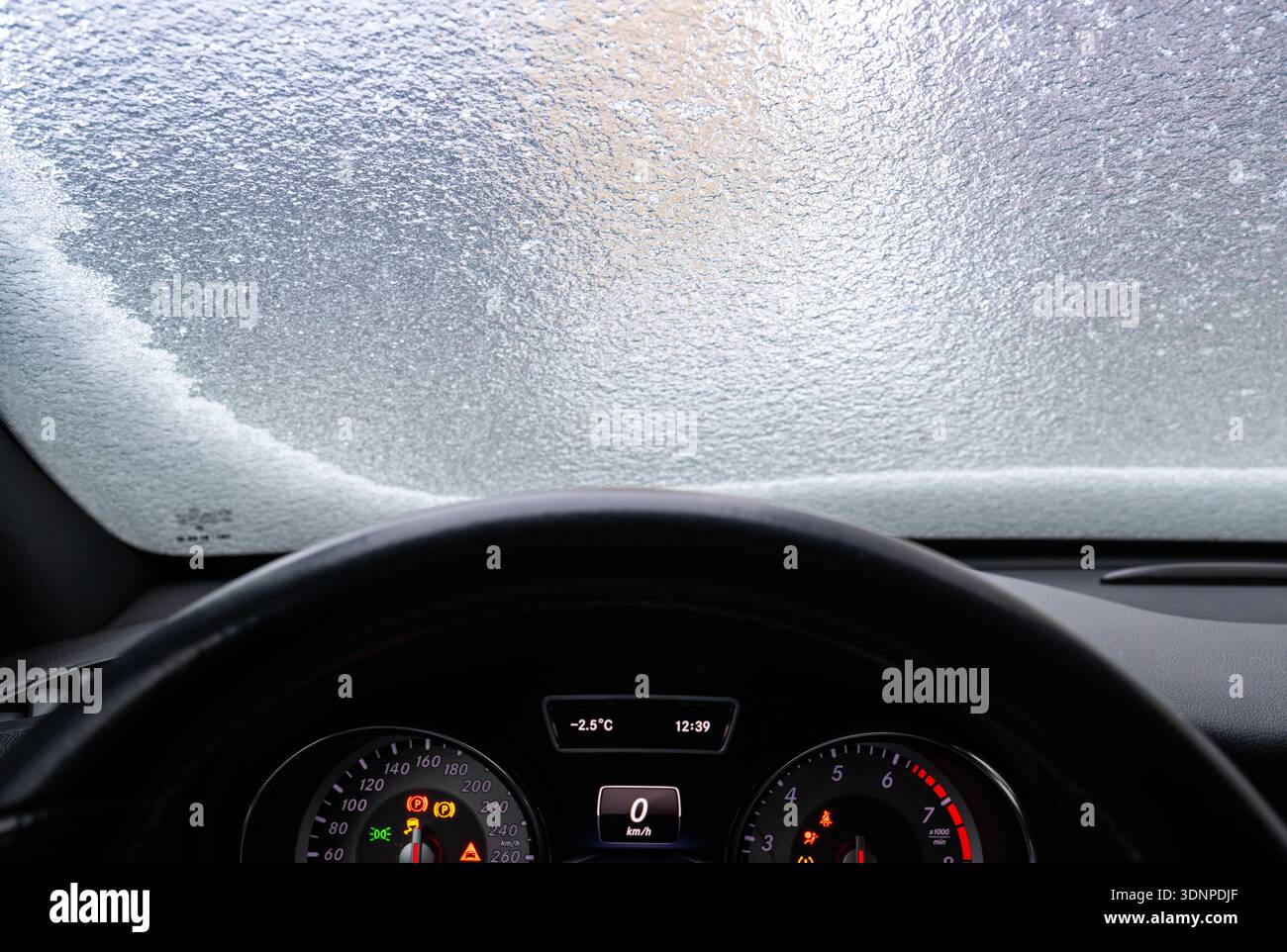 08 February 2026, Berlin: A thick layer of ice has formed on the ...