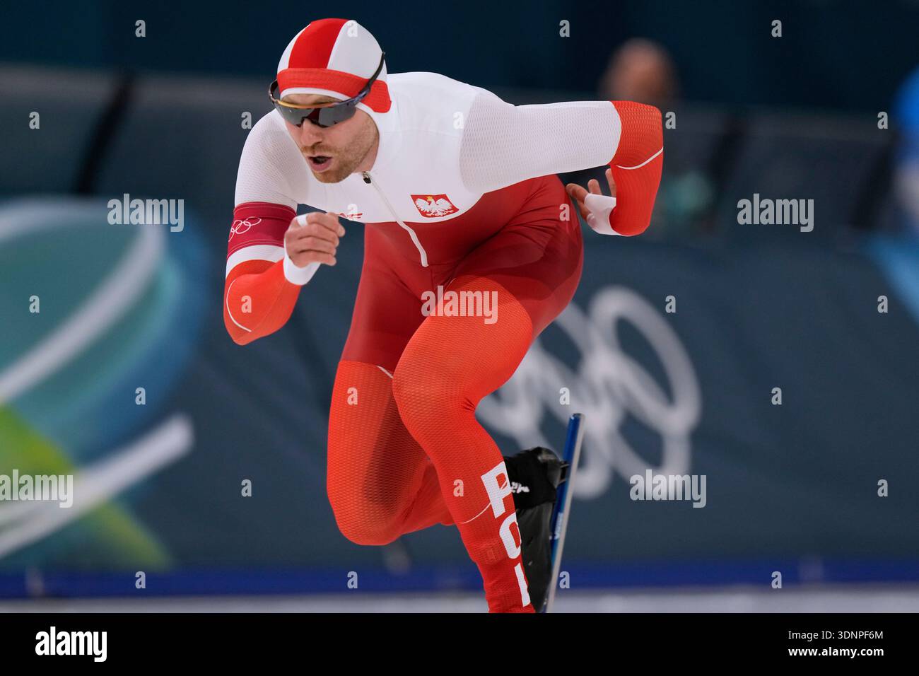 Damian Zurek of Poland competes in the men's 1,000 meters speedskating ...