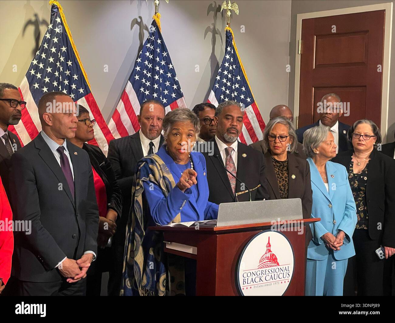 Rep. Joyce Beatty, D-Ohio, speaks during a press conference of the ...