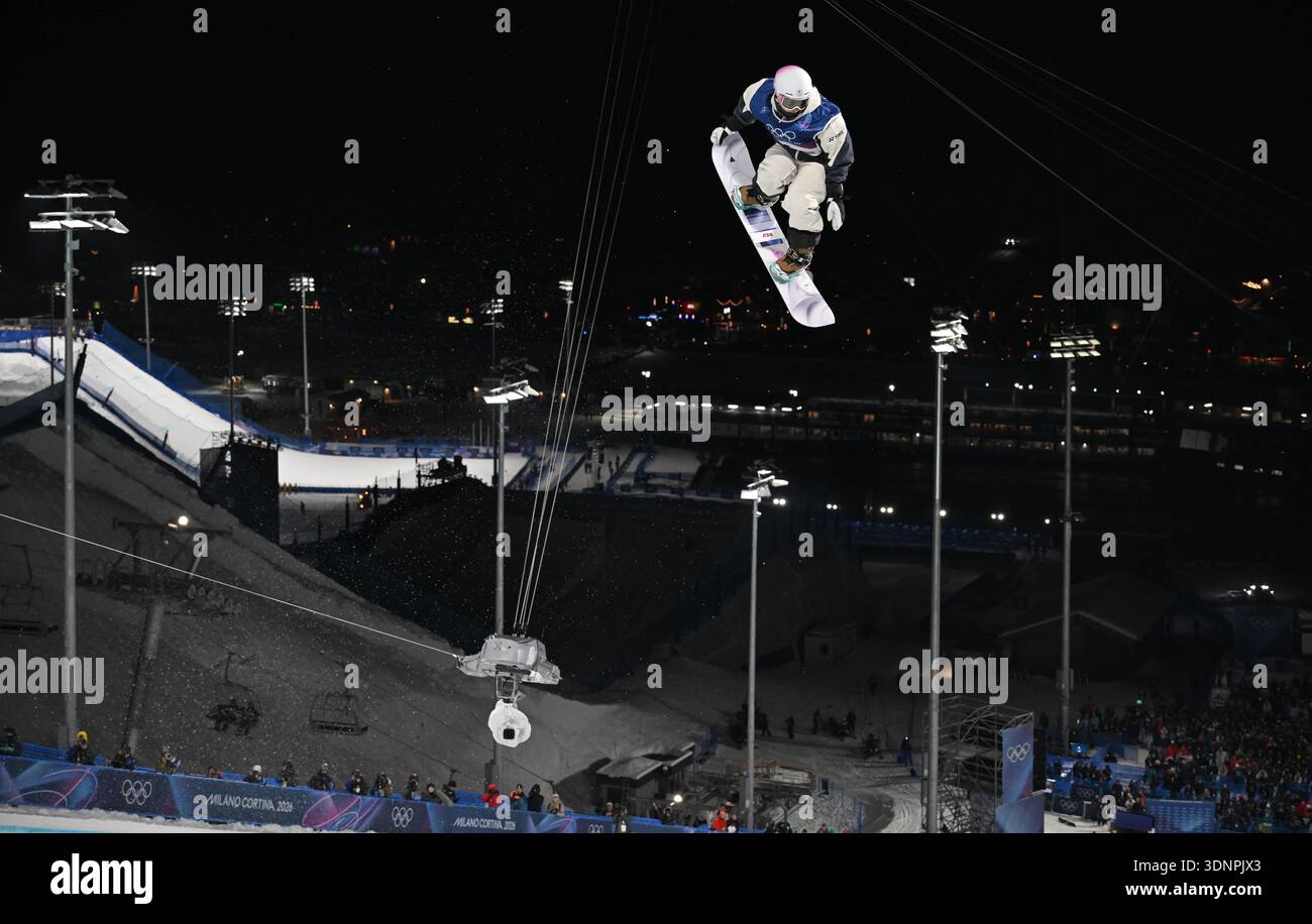 TOTSUKA Yuto of Japan competes during the men's snowboarding halfpipe ...