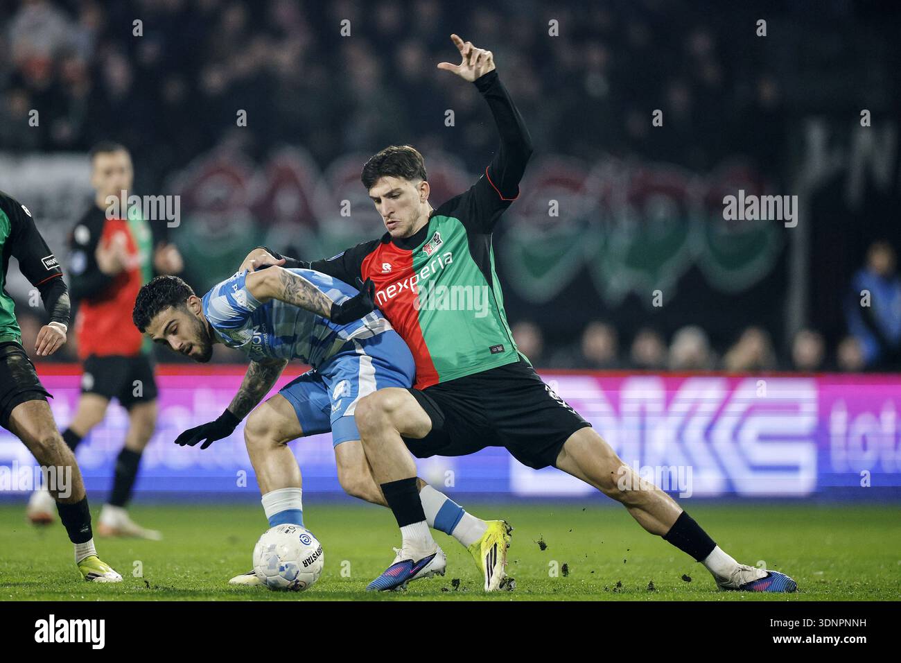 NIJMEGEN - (l-r) Angel Alarcon of FC Utrecht, Ahmetcan Kaplan of NEC ...