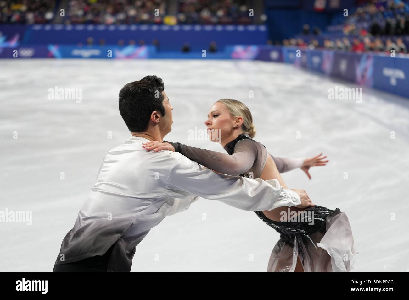 Marjorie Lajoie and Zachary Lagha of Canada compete during the ice ...