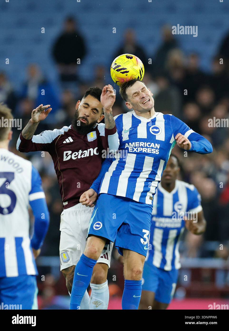 Brighton and Hove Albion's Pascal Gross and Aston Villa's Douglas Luiz ...