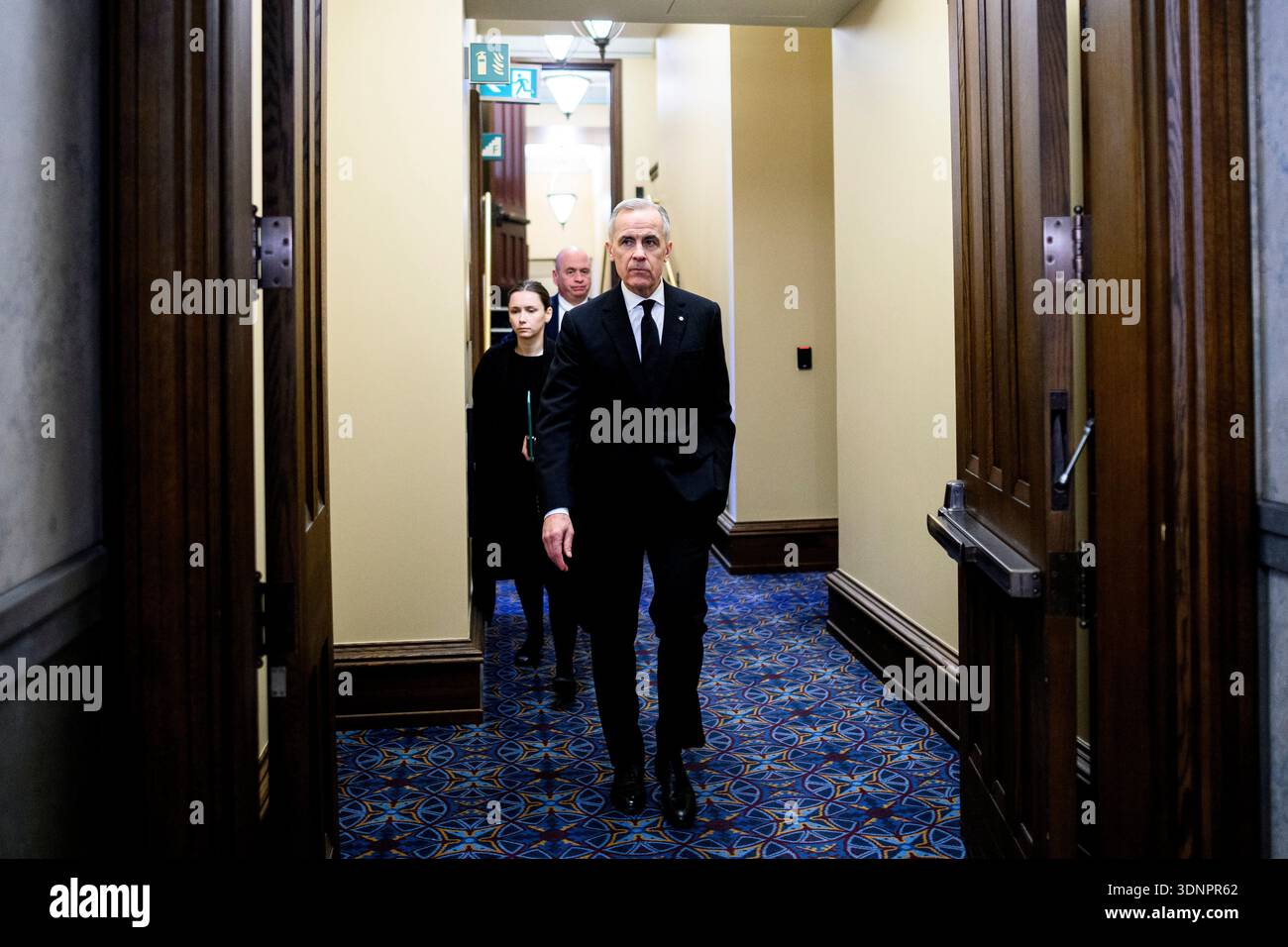 Prime Minister Mark Carney makes his way to the House of Commons on ...