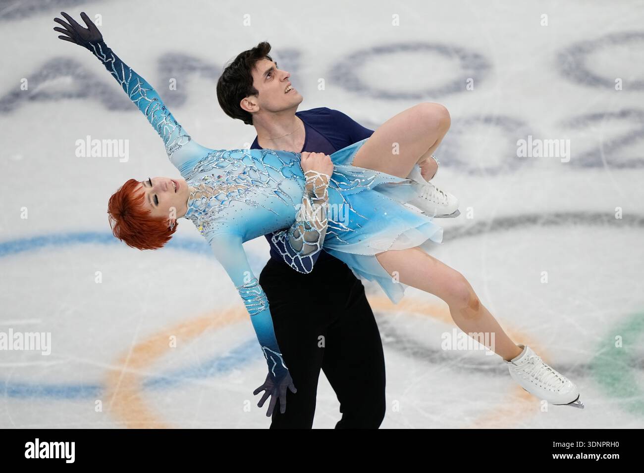 Evgeniia Lopareva and Geoffrey Brissaud of France compete during the ...