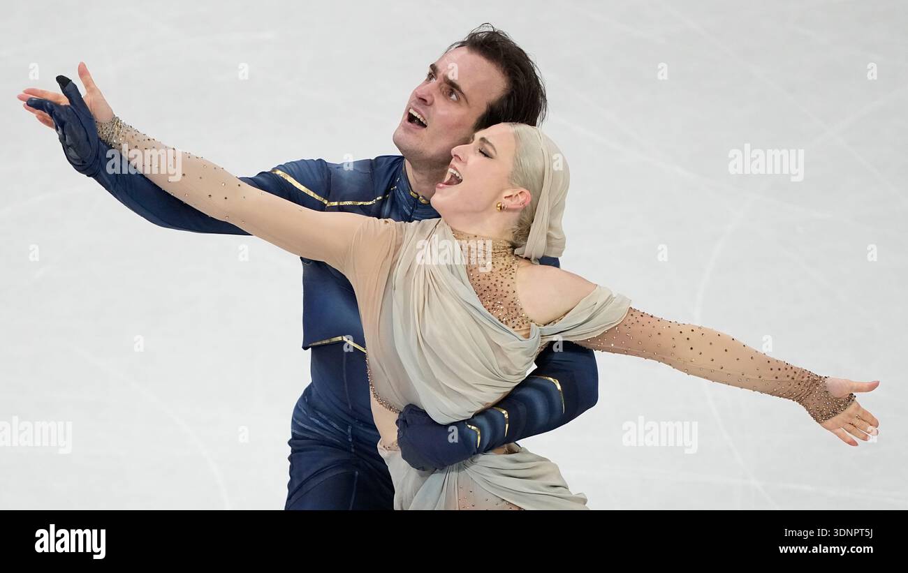 Olivia Smart and Tim Dieck of Spain compete during the ice dancing free ...