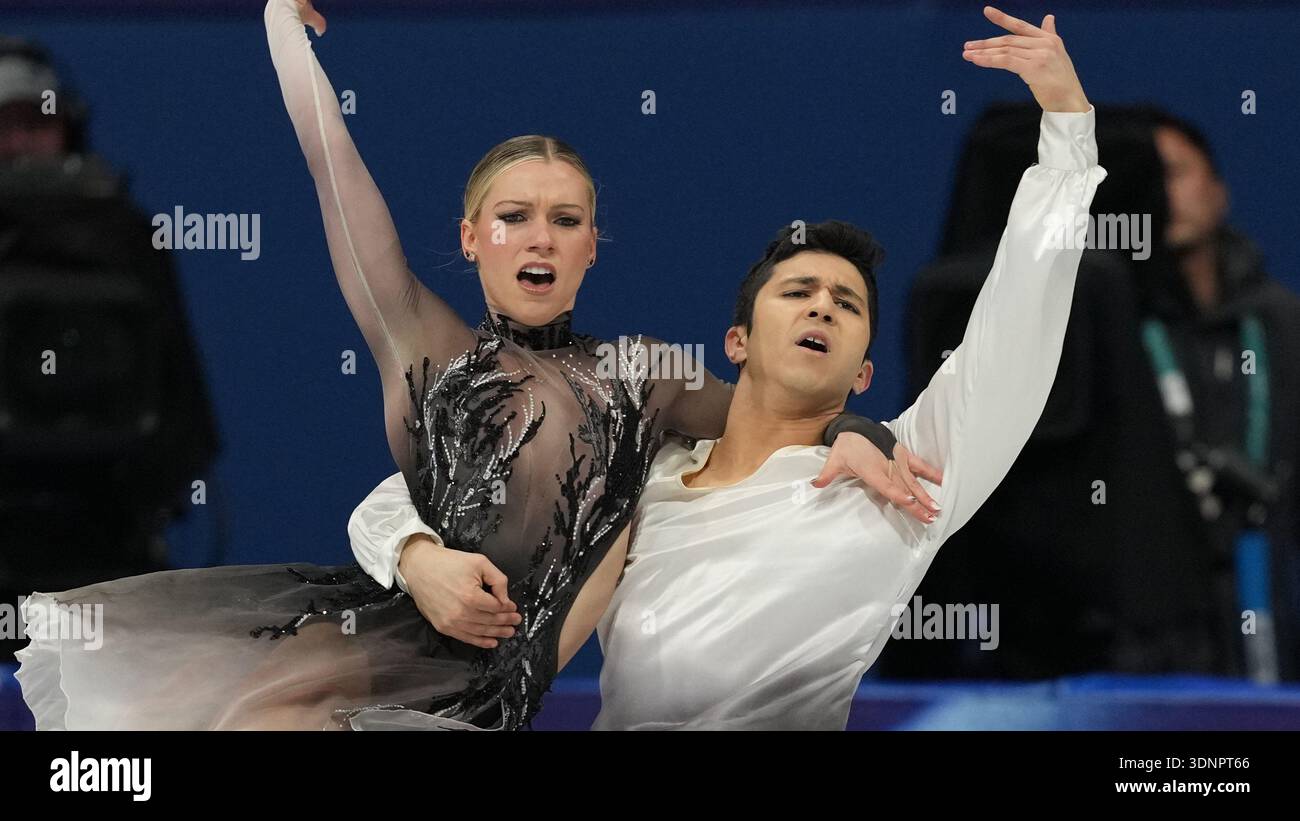 Marjorie Lajoie and Zachary Lagha of Canada compete during the ice ...