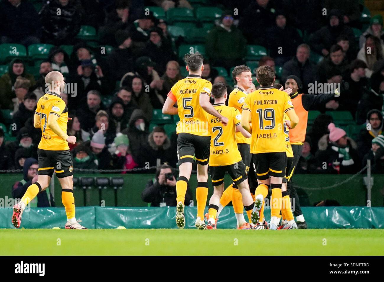 Livingston's Robbie Muirhead (second right) celebrates with his team ...