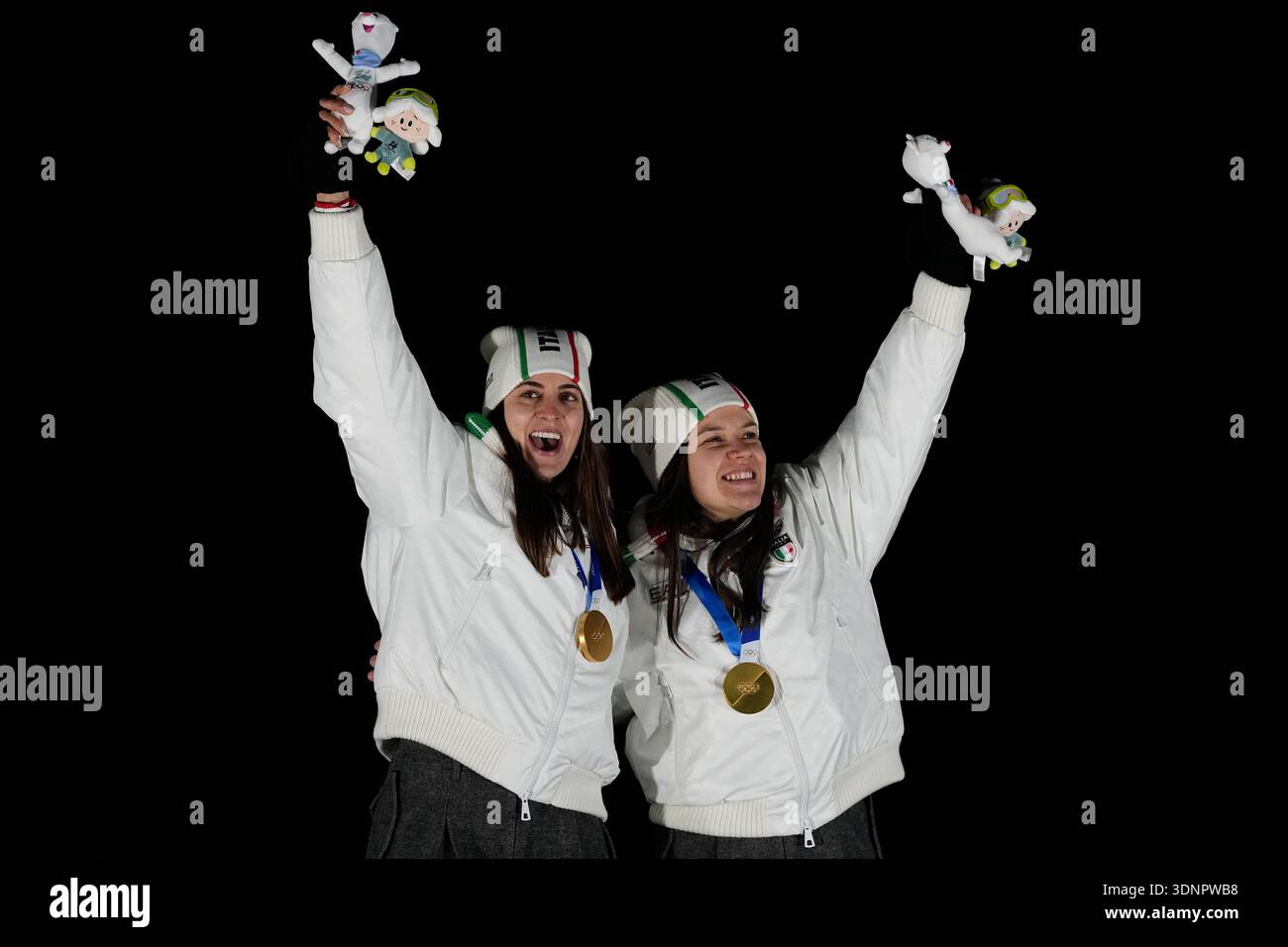 Italy's gold medalists Andrea Voetter and Marion Oberhofer celebrate ...