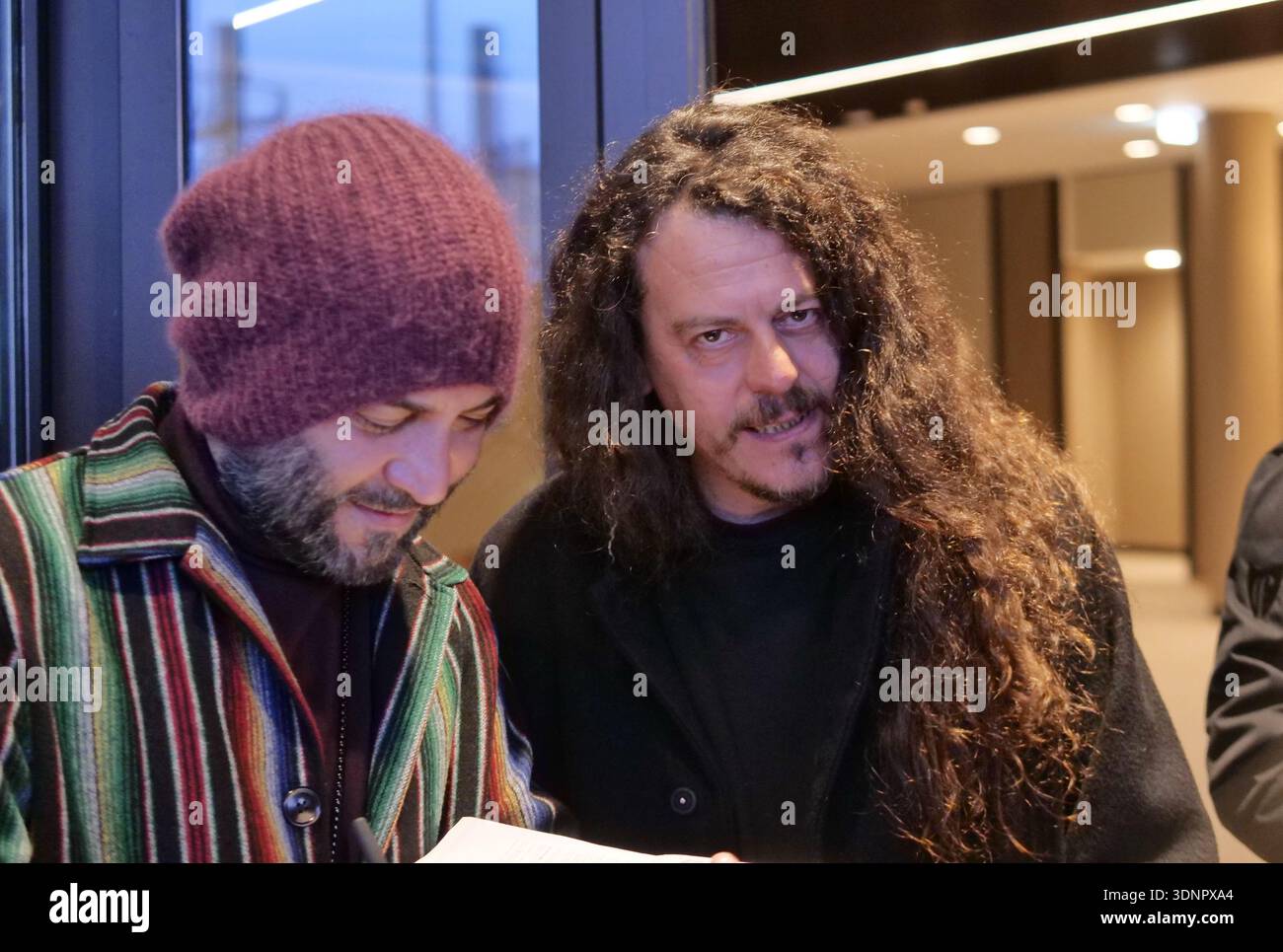 Giuliano Sangiorgi and Ermanno Carlà of Negramaro meet fans before ...