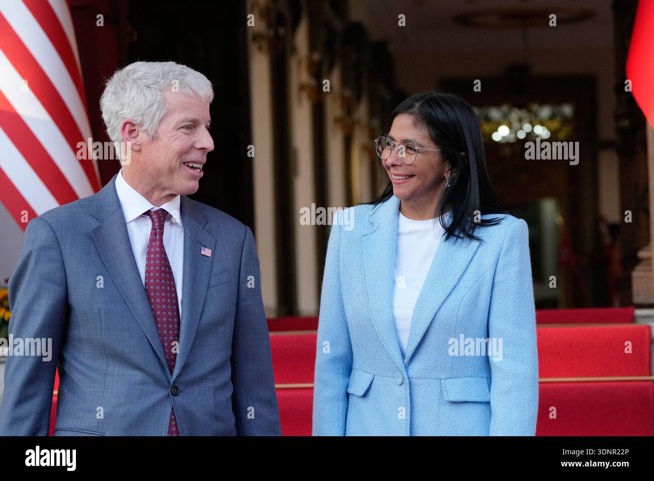 Venezuela's acting President Delcy Rodriguez bids farewell to U.S ...