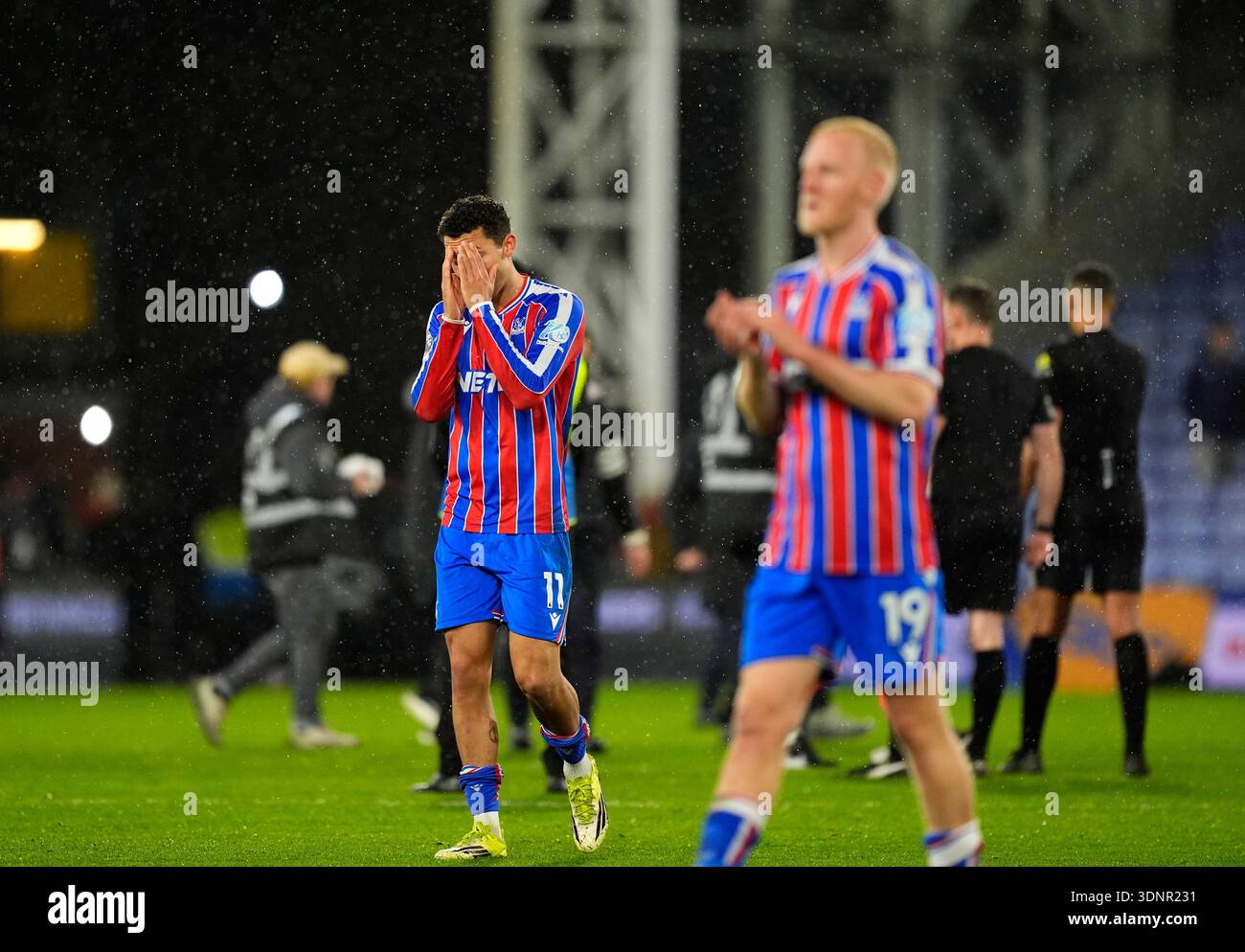 Crystal Palace's Brennan Johnson looks dejected at full time following ...