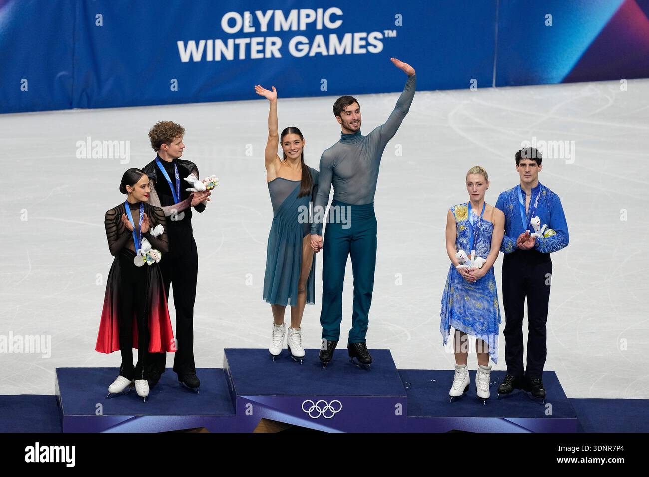 From left to right, silver medalists Madison Chock and Evan Bates of ...
