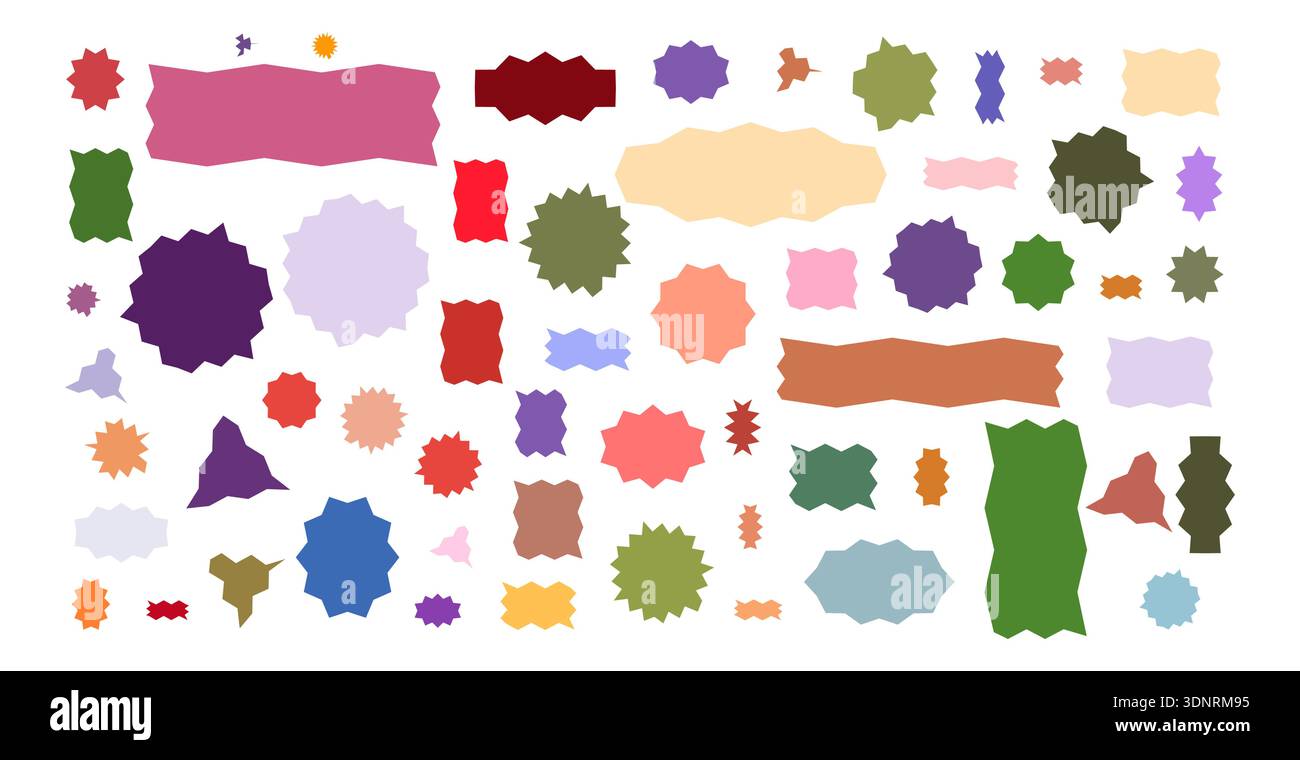 Set of wavy irregular organic forms. Hand-drawn blobs, polygons and ...
