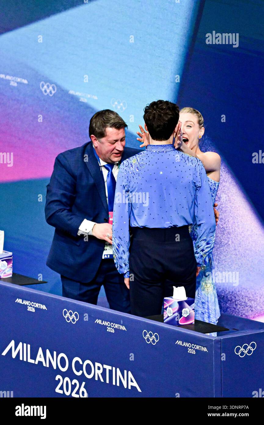 Piper GILLES & Paul POIRIER (CAN), at Kiss & Cry, during Ice Dance Free ...