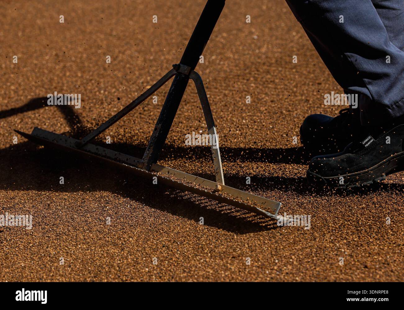 GUADALAJARA, MEXICO - JANUARY 31: Detail of a rake being used by a ...