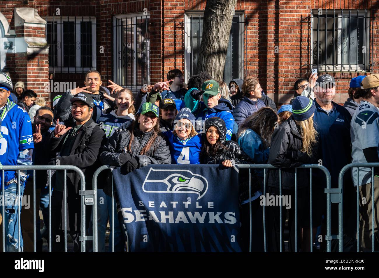 Seattle, USA. 10th Feb 2026. Fans line the streets for the Seattle ...