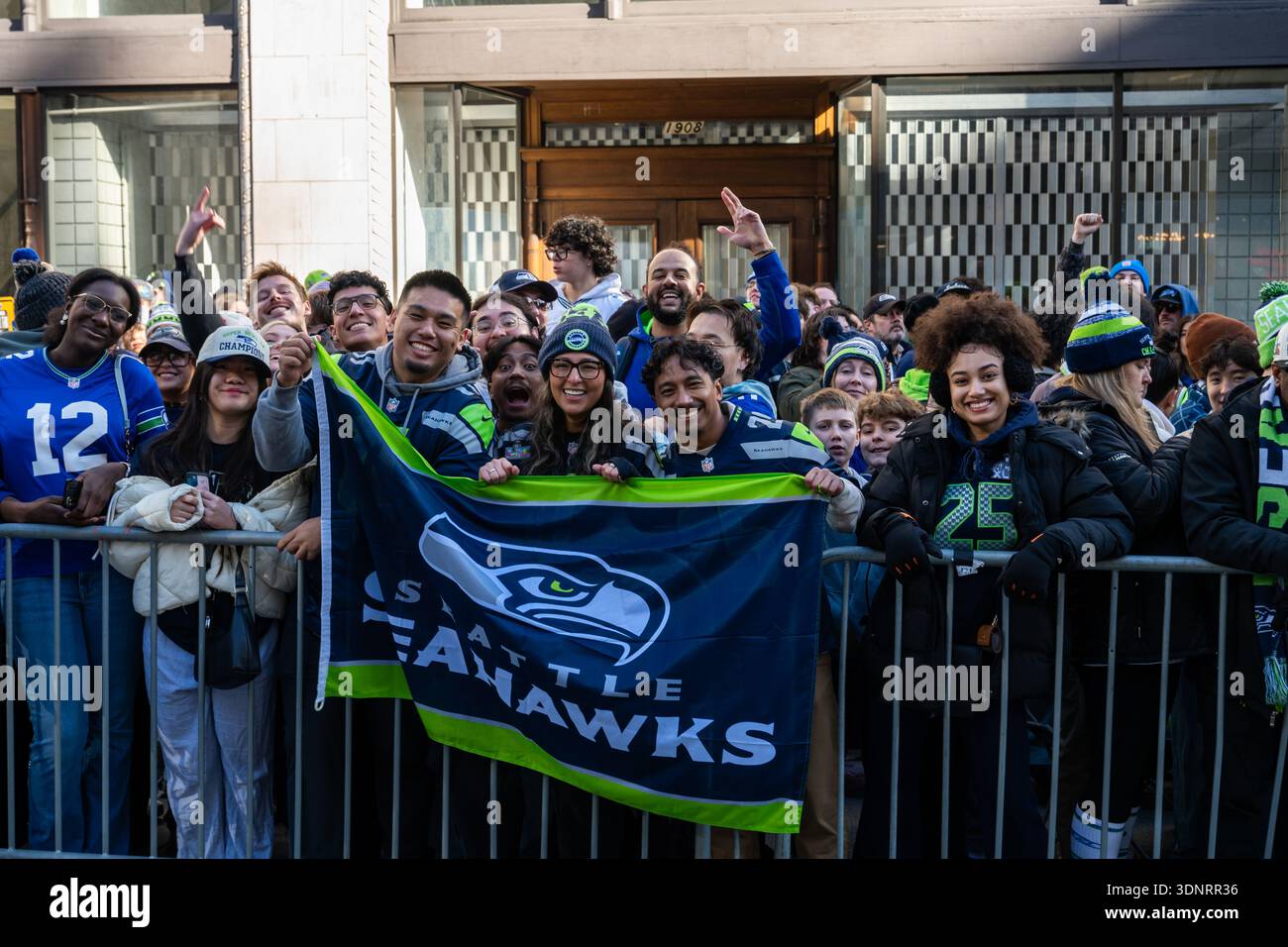 Seattle, USA. 10th Feb 2026. Fans line the streets for the Seattle ...