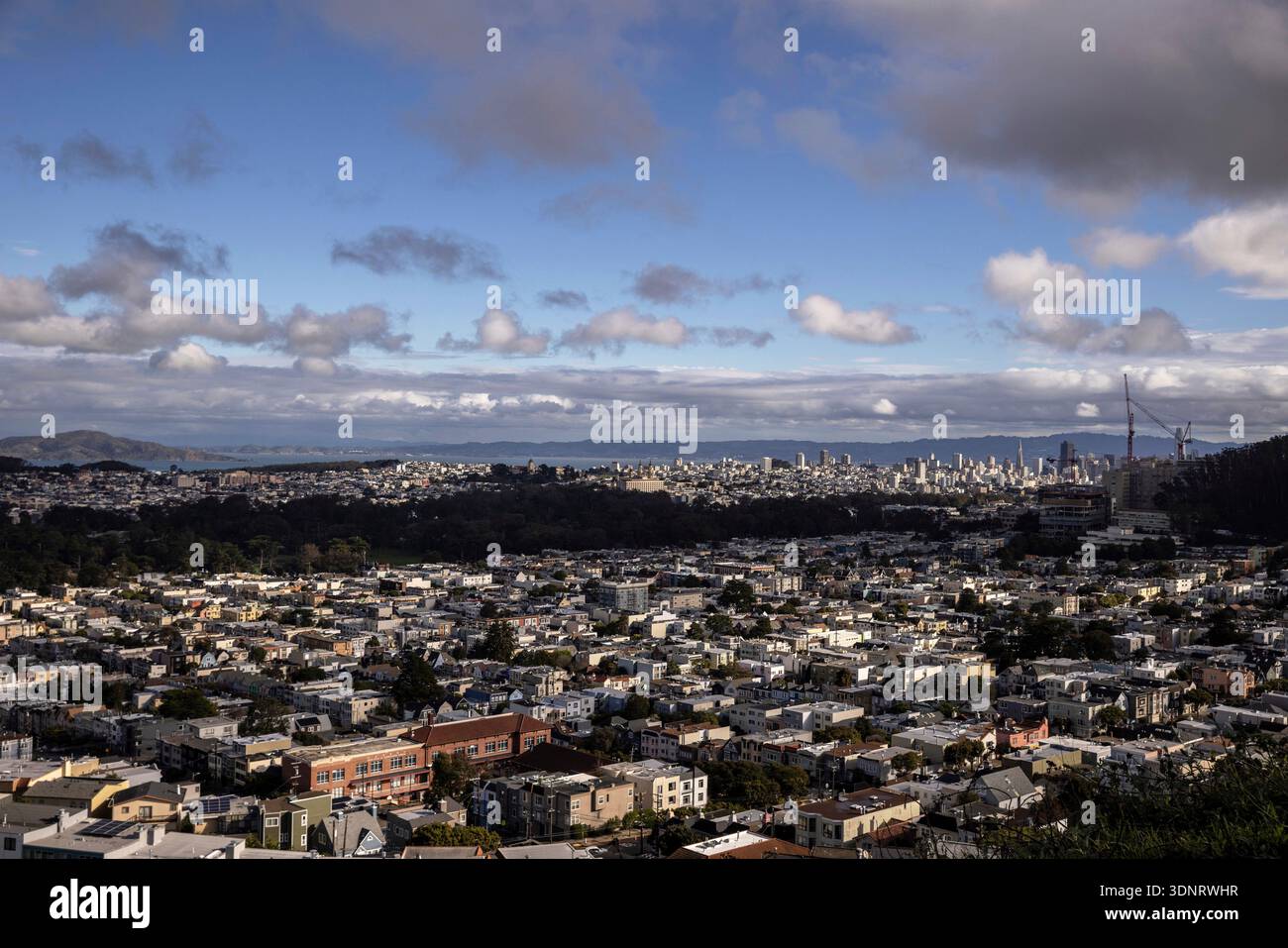 A northeastern view of San Francisco is seen from Golden Gate Heights ...