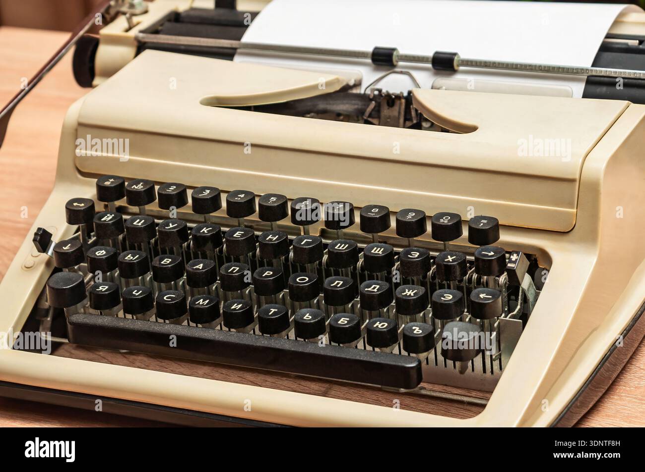 This classic typewriter features Cyrillic characters, perfect for ...