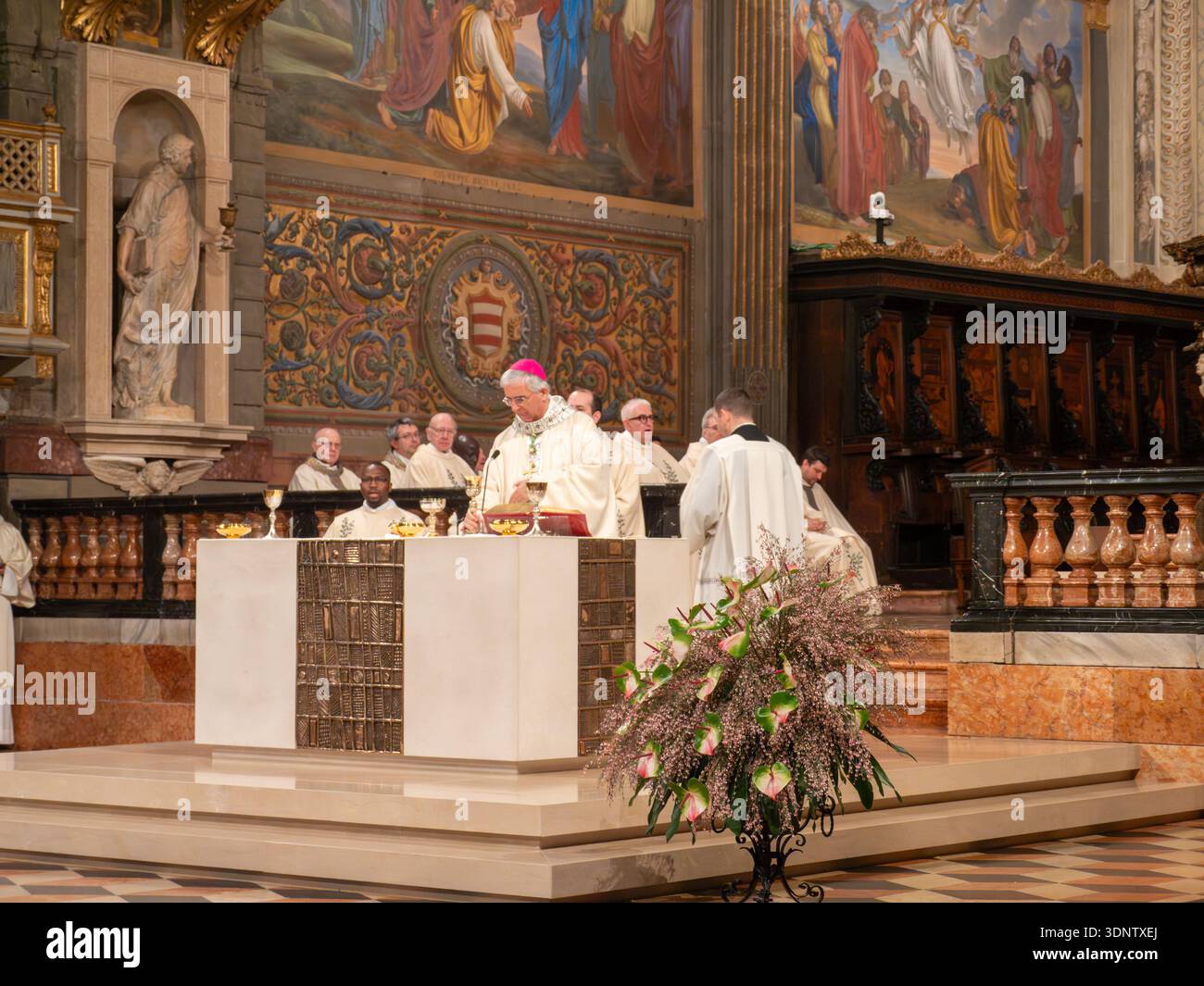 Cremona, Italy - February 2nd 2026 Bishop celebrating a solemn Catholic ...