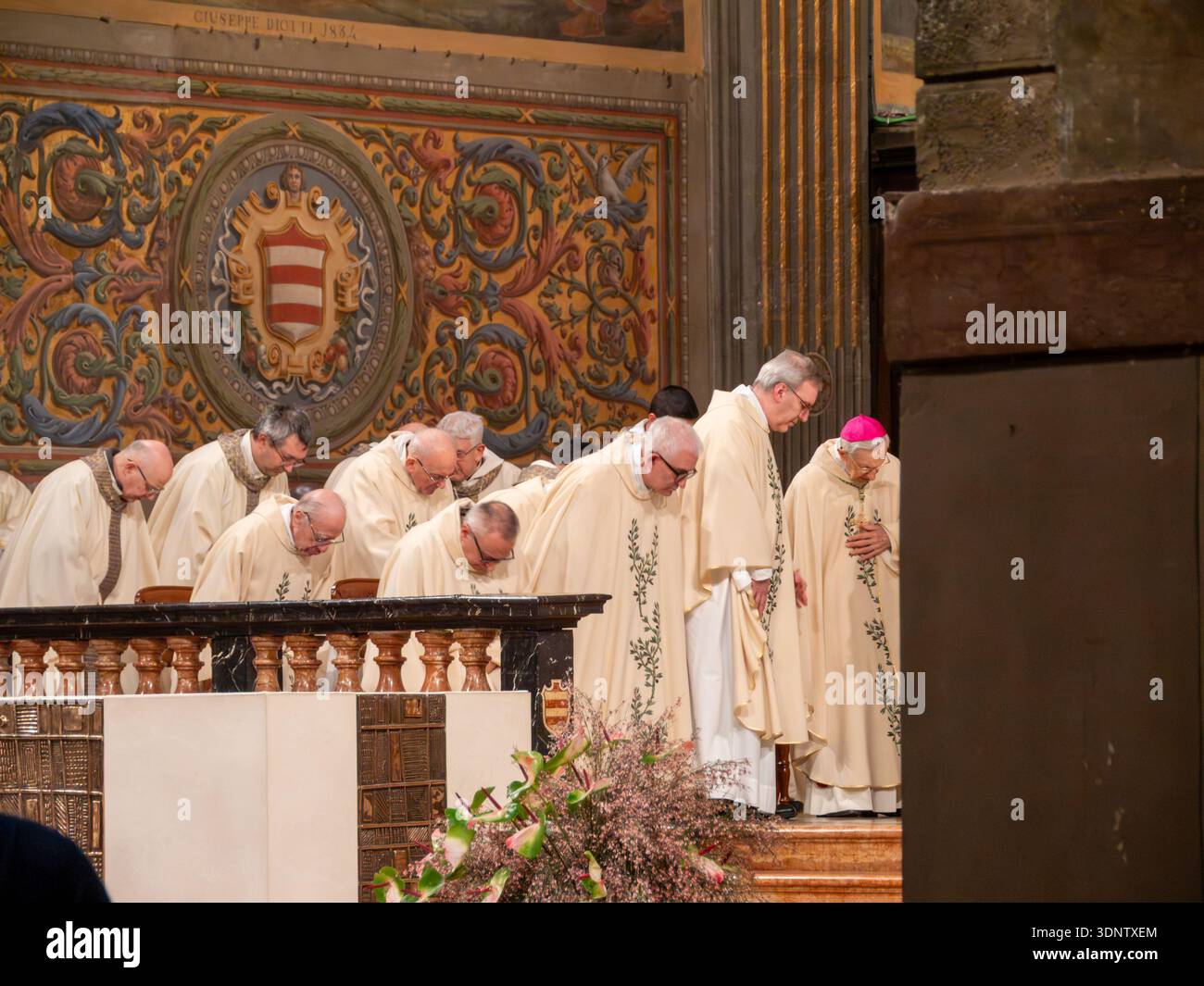Cremona, Italy - February 2nd 2026 Catholic bishop and priests in ...