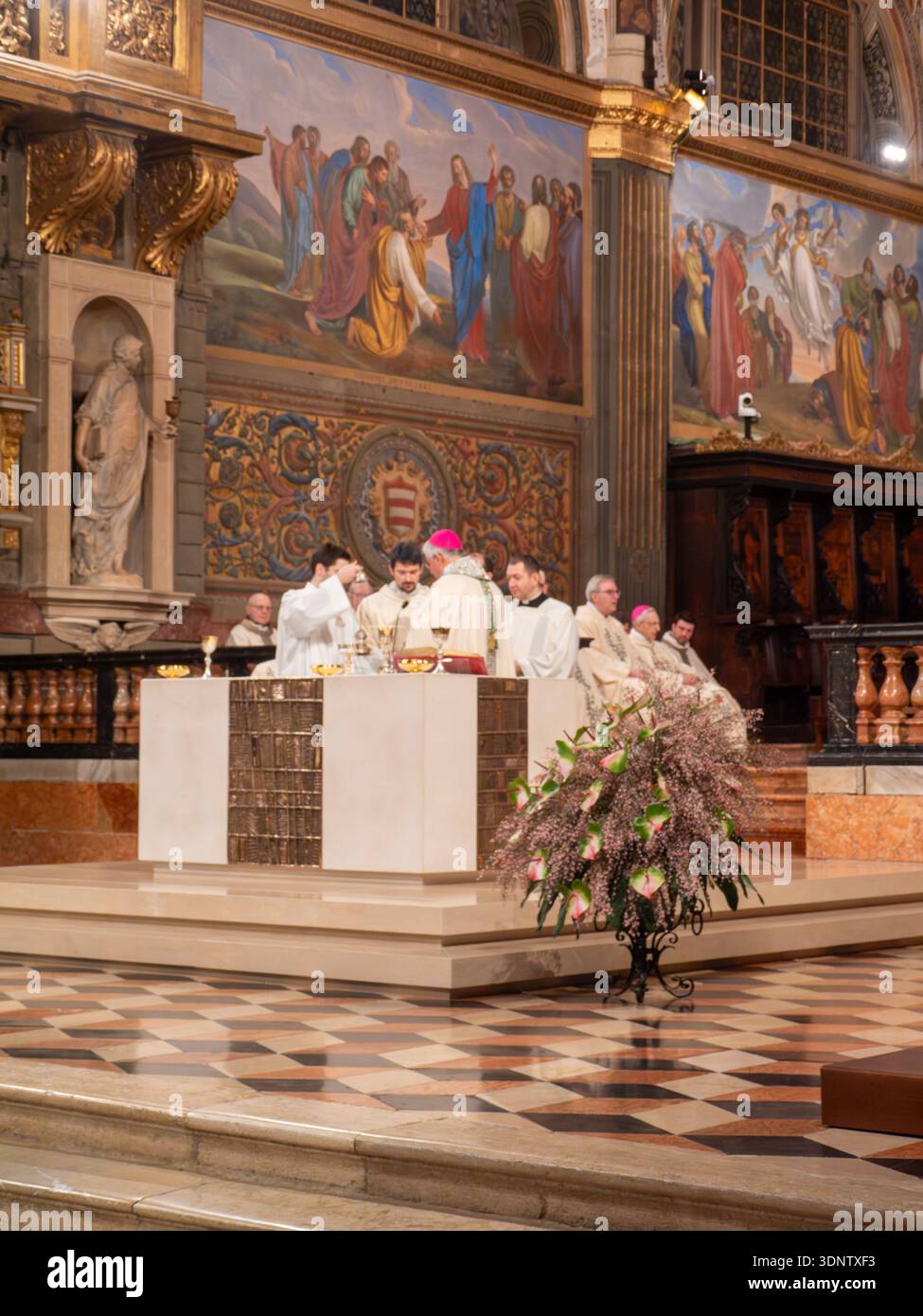 Cremona, Italy - February 2nd 2026 Bishop and priests celebrating the ...