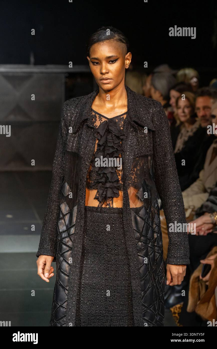 New York, United States. 11th Feb, 2026. A model walks the runway at ...