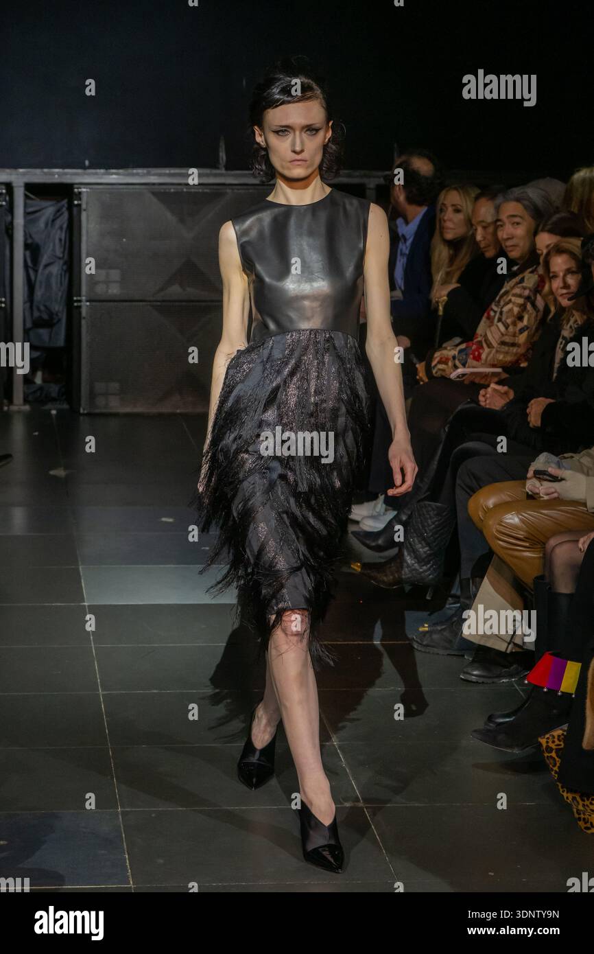 New York, United States. 11th Feb, 2026. A model walks the runway at ...