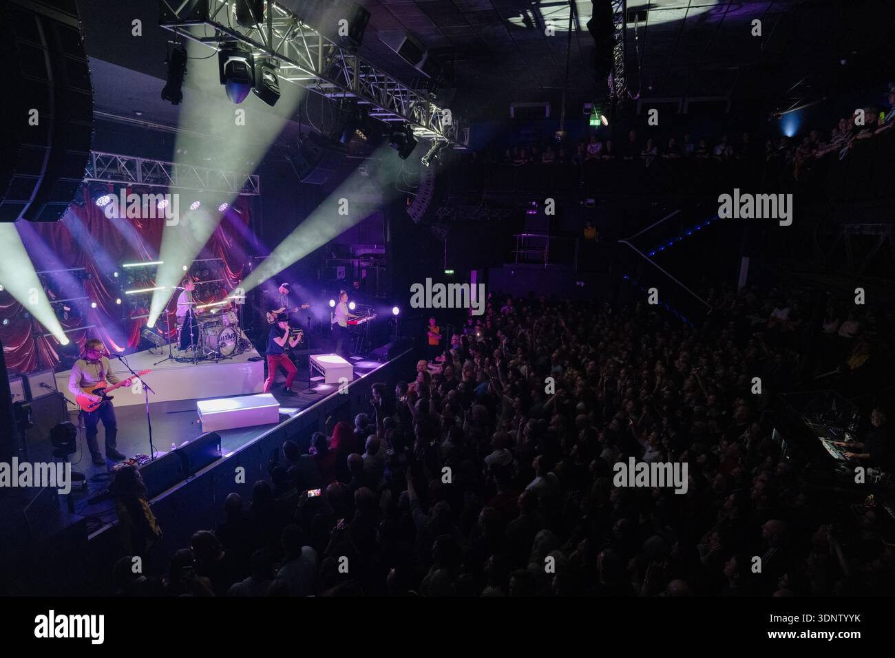 Bristol, UK, 11 February, 2026. Maxïmo Park in concert. Pictured left ...