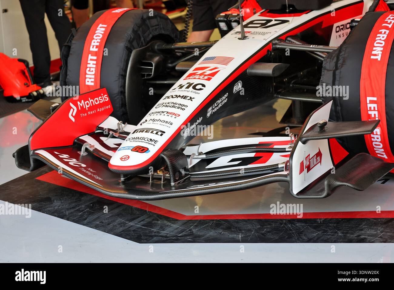 Sakhir, Bahrain. 12th Feb, 2026. Haas F1 Team front wing. 12.02.2026 ...