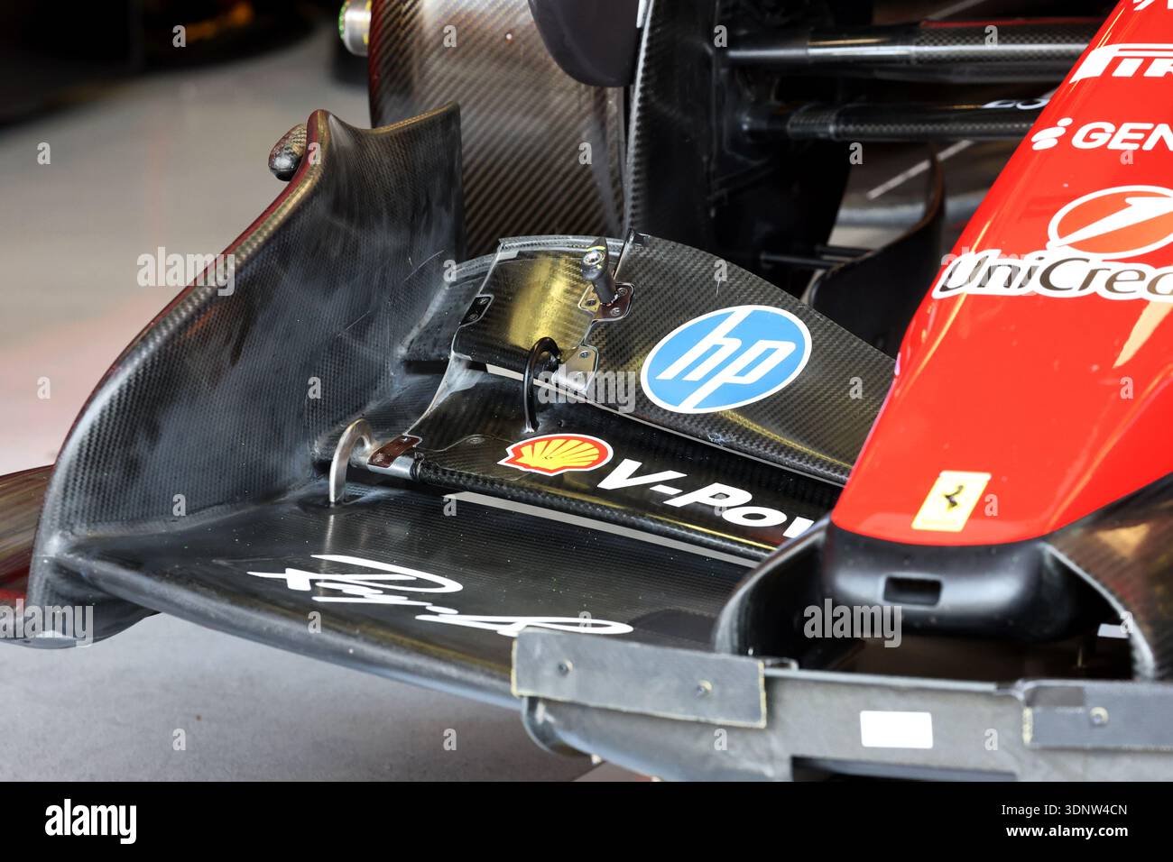 Sakhir, Bahrain. 12th Feb, 2026. Scuderia SF-26 front wing detail. 12. ...