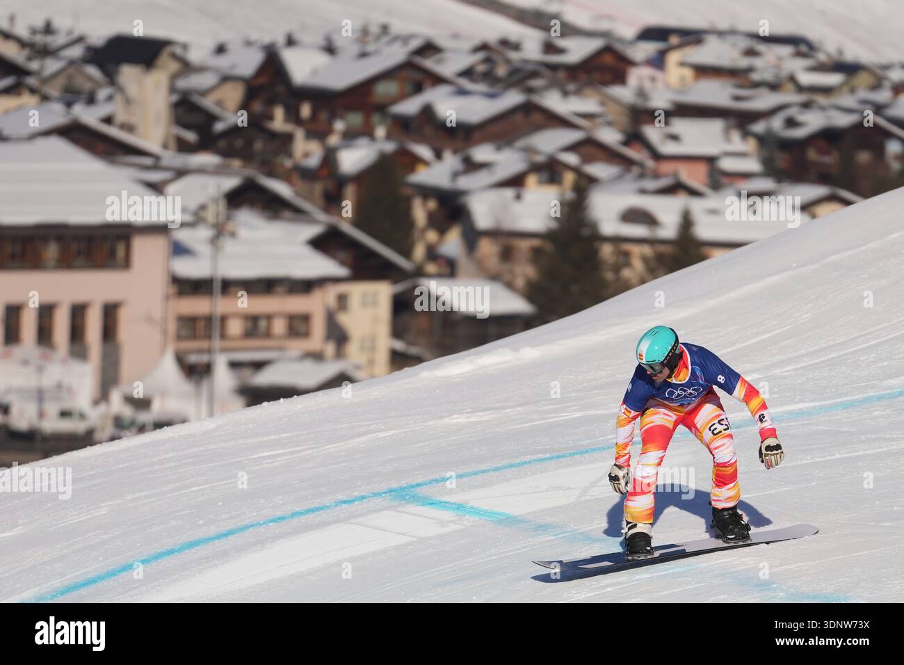 Spain's Lucas Eguibar Breton competes during the men's snowboard cross ...