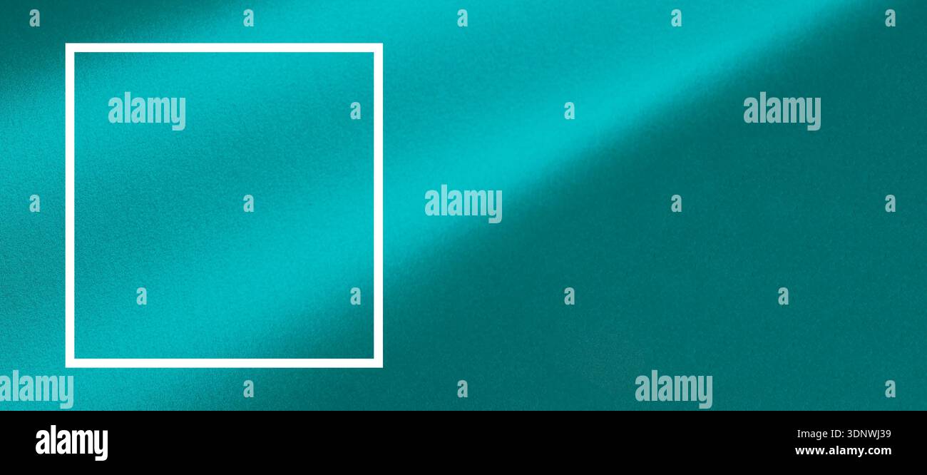 Transformative teal color background with framed color sample and ...
