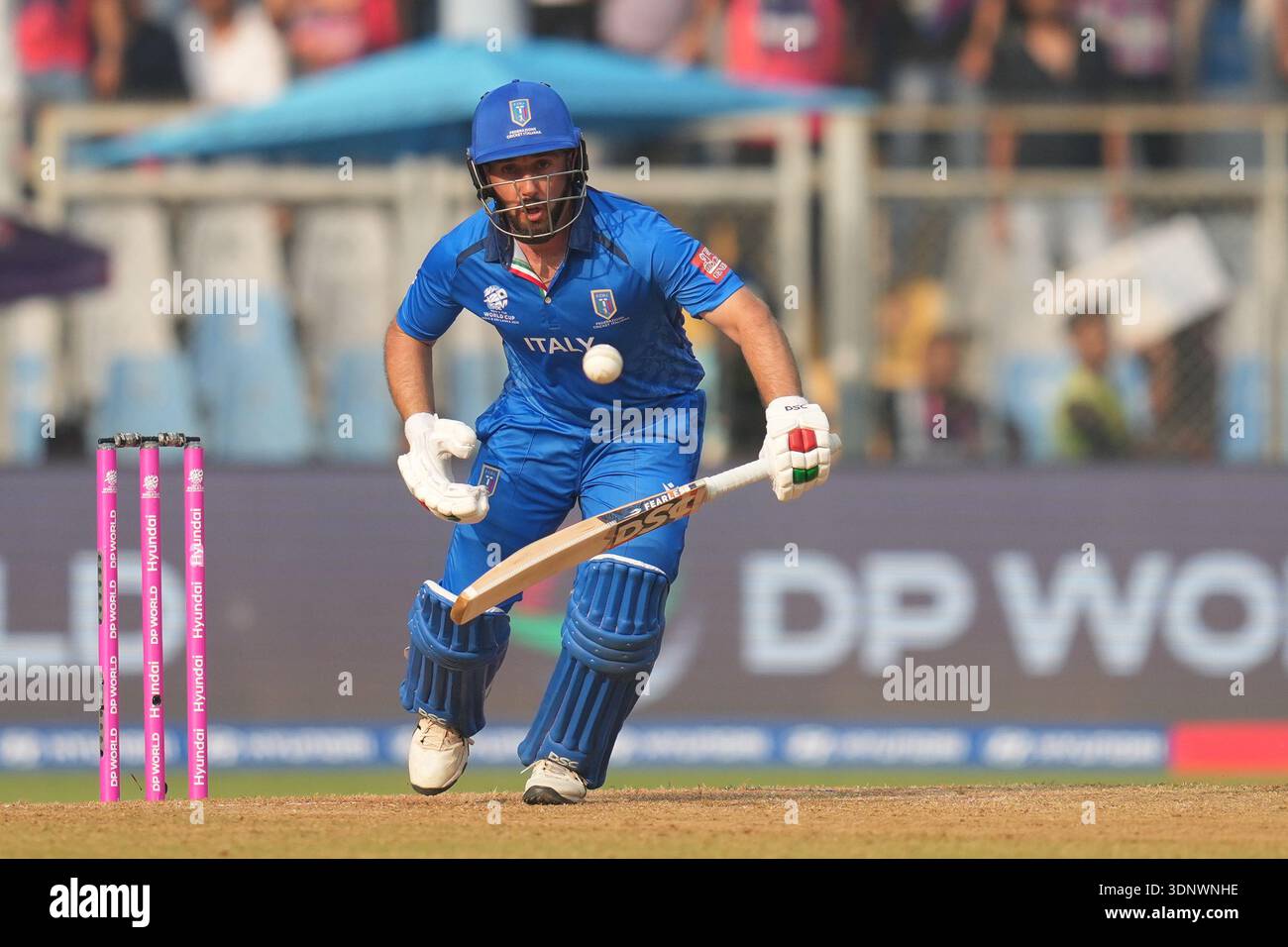Italy's Anthony Mosca plays a shot during the T20 World Cup cricket ...