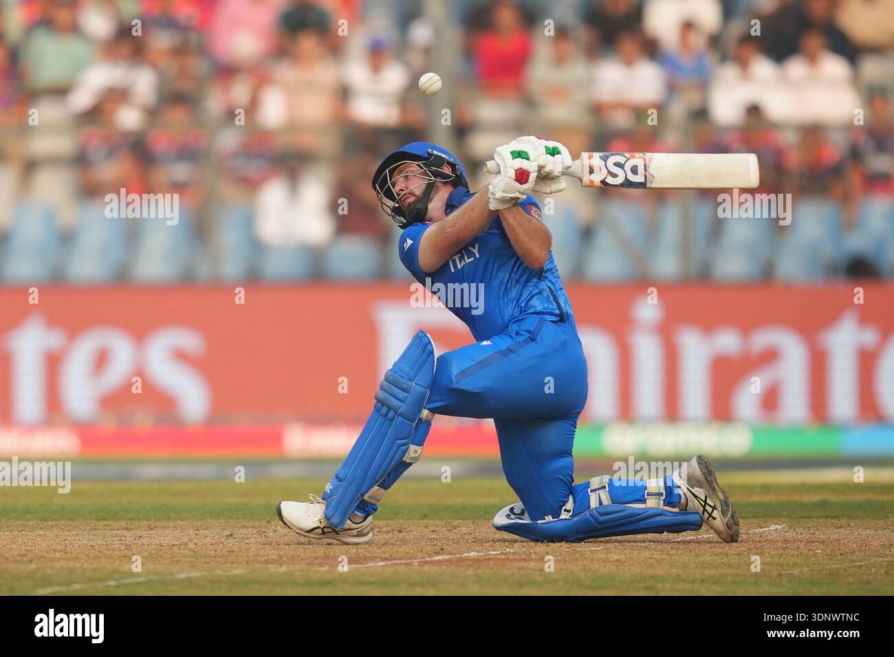 Italy's Anthony Mosca plays a shot during the T20 World Cup cricket ...
