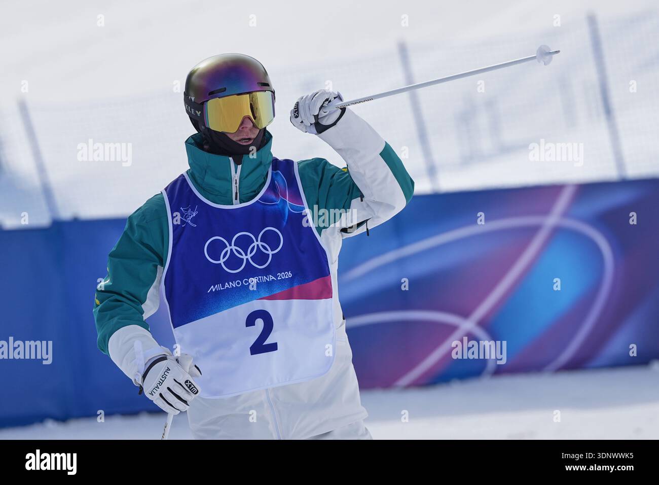 Australia's Matt Graham celebrates during the men's freestyle skiing ...