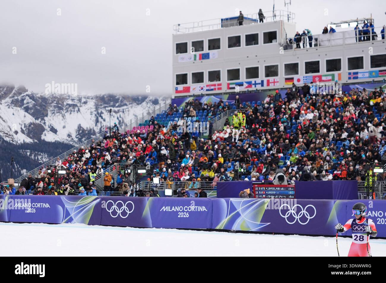 Switzerland's Delia Durrer celebrates at the finish area of an alpine ...